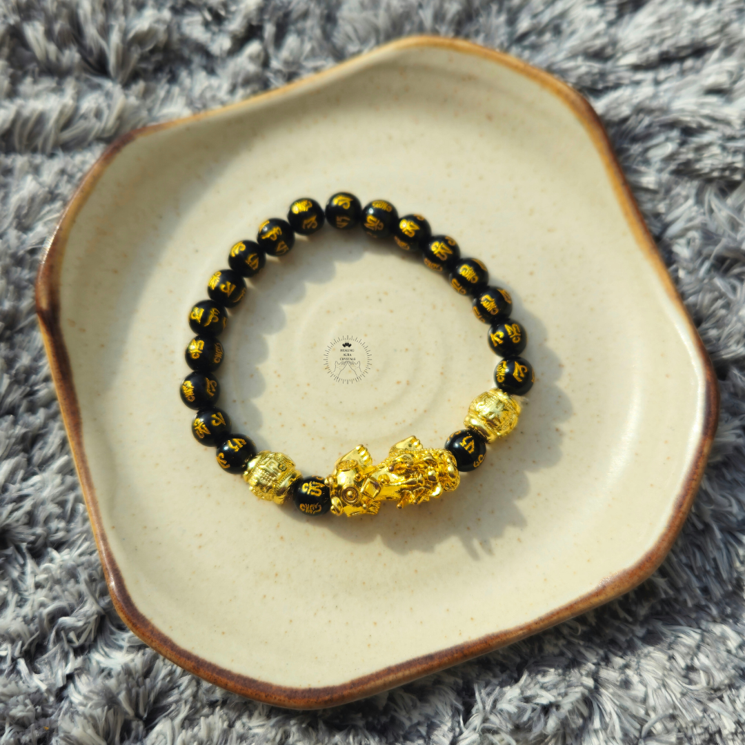 Buy Pixiu Wealth Bracelet. Black Obsidian – Healing Aura Crystals